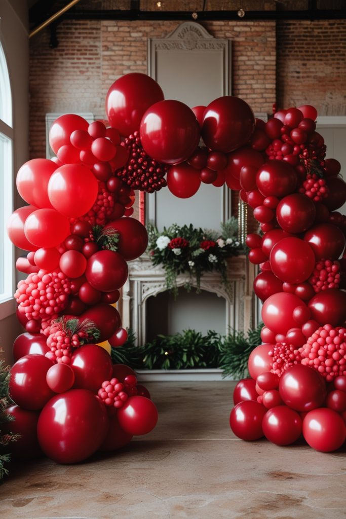 Stunning Red Balloon Arch Backdrop for Luxury Events - Trionua