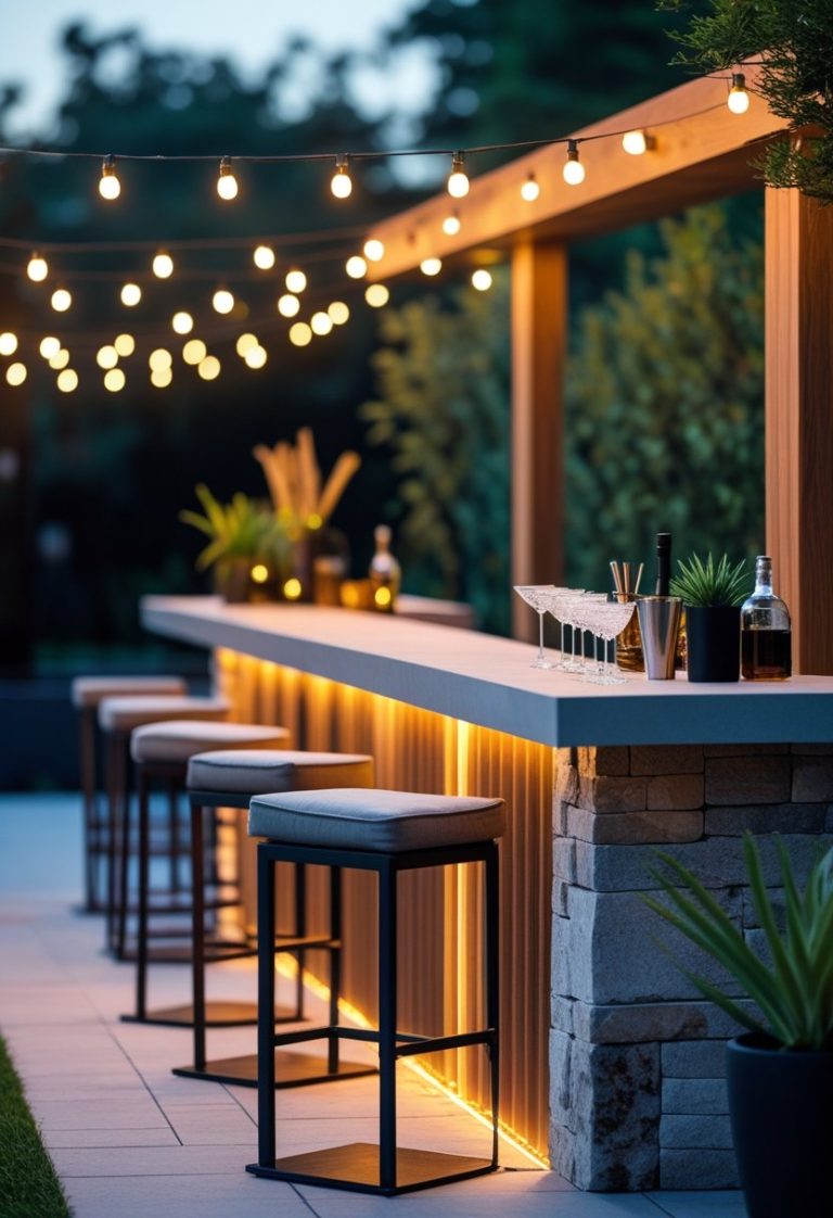 2026 Festive Outdoor Bar Decor With Warm Lights & Modern Style - Trionua
